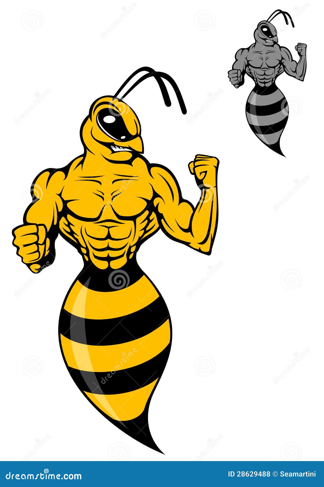 Vespa Potente O Calabrone Giallo Illustrazione Vettoriale ...