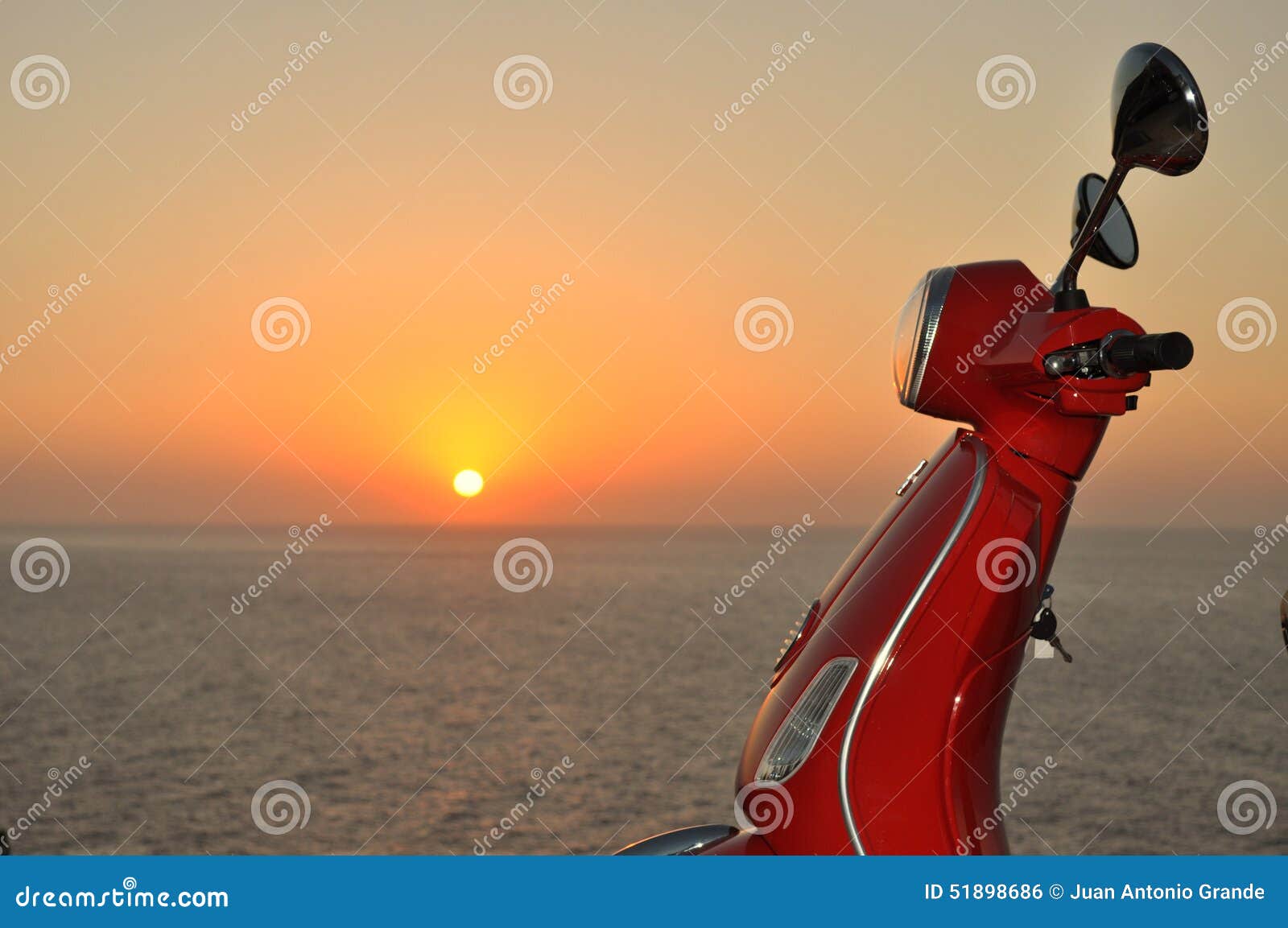Vespa at sunset stock photo. Image of spain, mallorca - 51898686