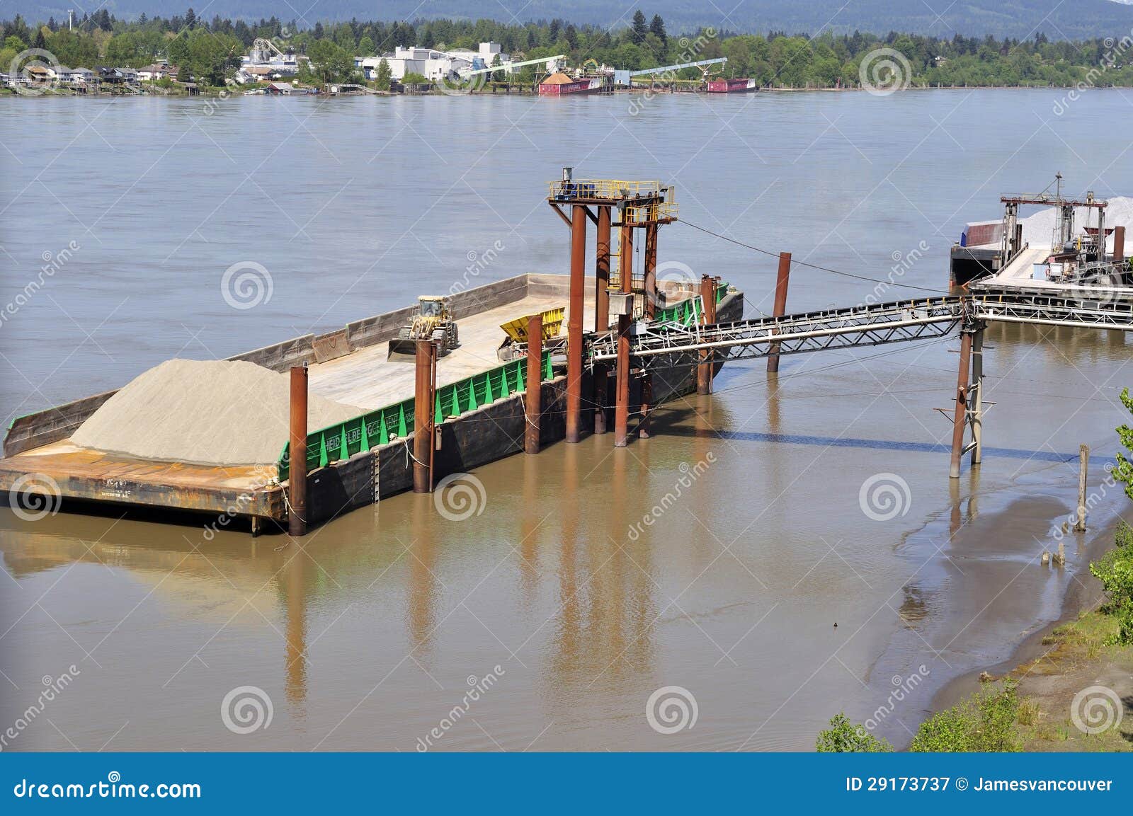Vessel for a Cement Plant Anchored at a River Port Stock Image - Image ...