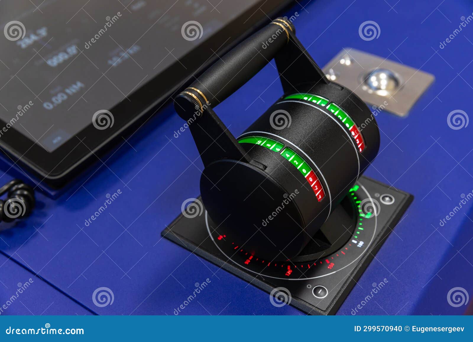 Vessel Control Panel with Engine Accelerator in Half Ahead Position ...