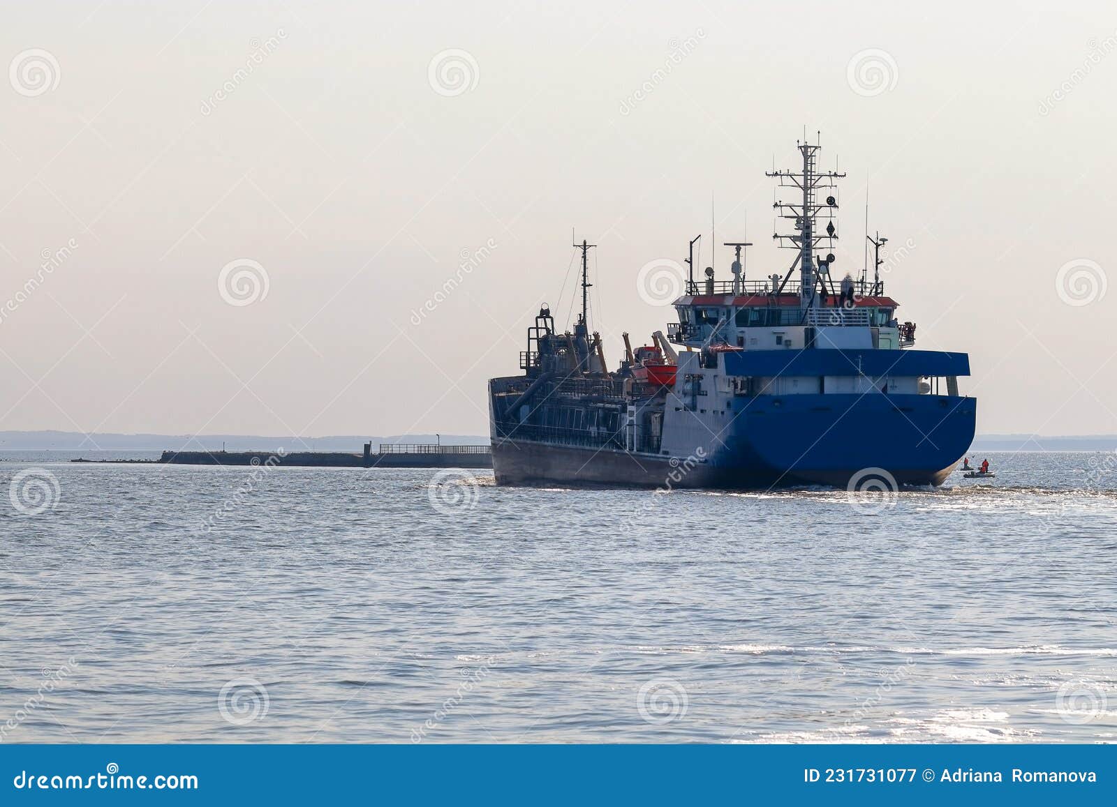 Vessel for Dredging the Seabed Stock Image - Image of harbor, land ...