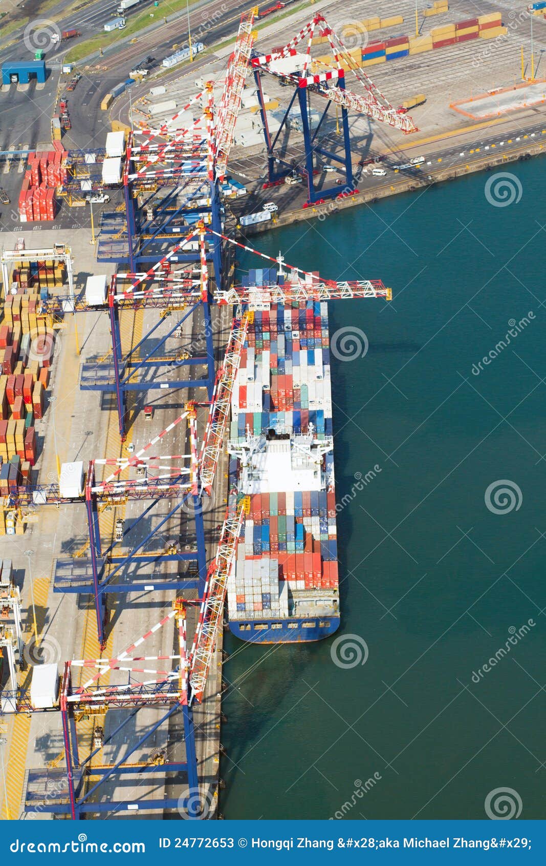 Vessel Offloading Containers Stock Image - Image of modern ...