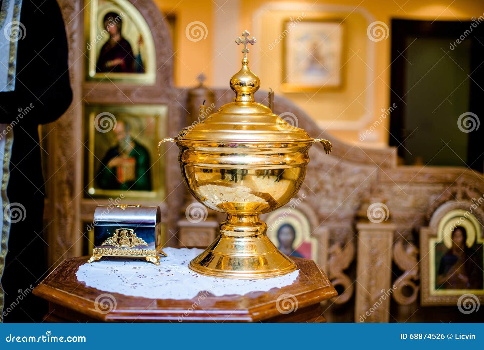 Vessel for the Orthodox Baptism Stock Photo - Image of christianity ...