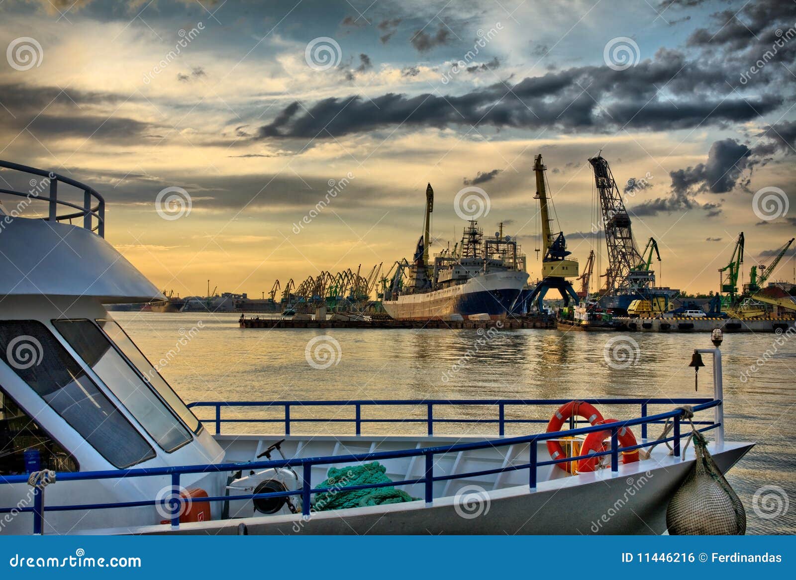 Vessel at the Port after Storm Stock Photo - Image of blue, maritime ...