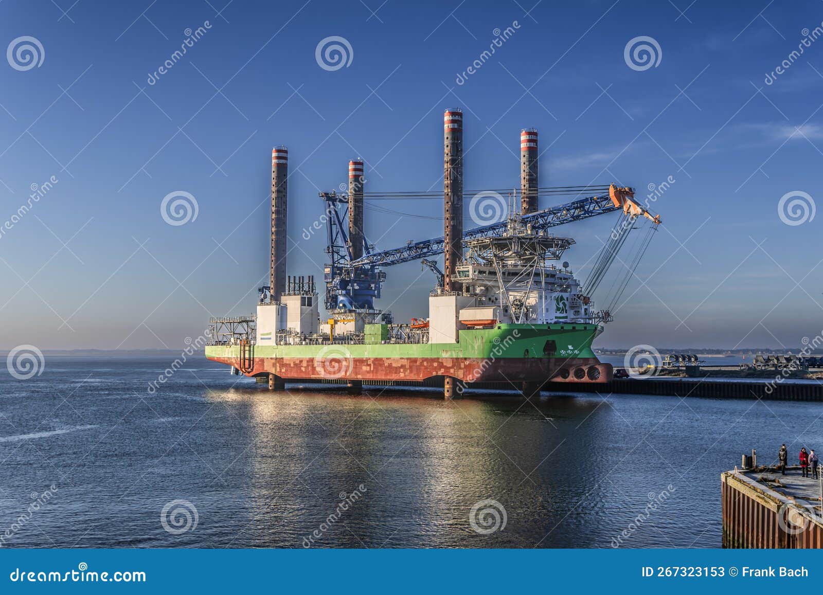 Vessel for Supporting Wind Power Turbines Setup in Esbjerg Harbor in ...