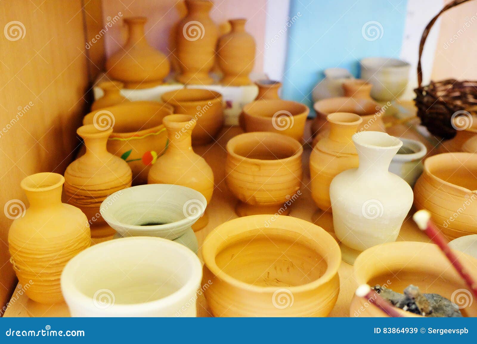 Vessels of clay stock image. Image of pots, detail, craft - 83864939