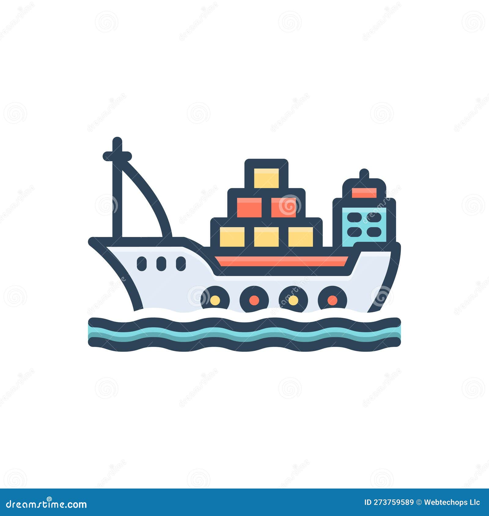 Color Illustration Icon for Vessels, Ship and Transport Stock ...