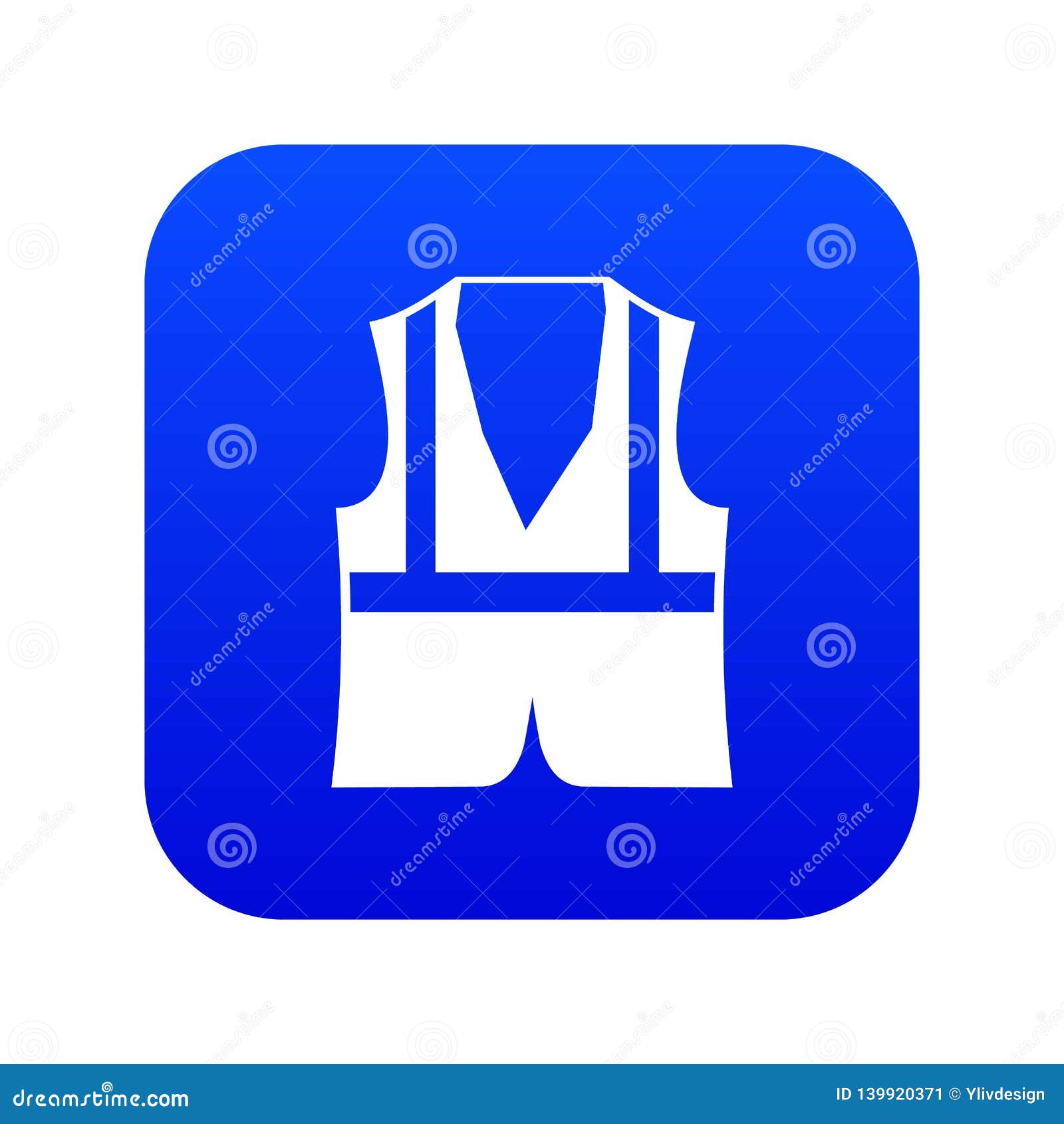 Vest icon digital blue stock vector. Illustration of sign - 139920371