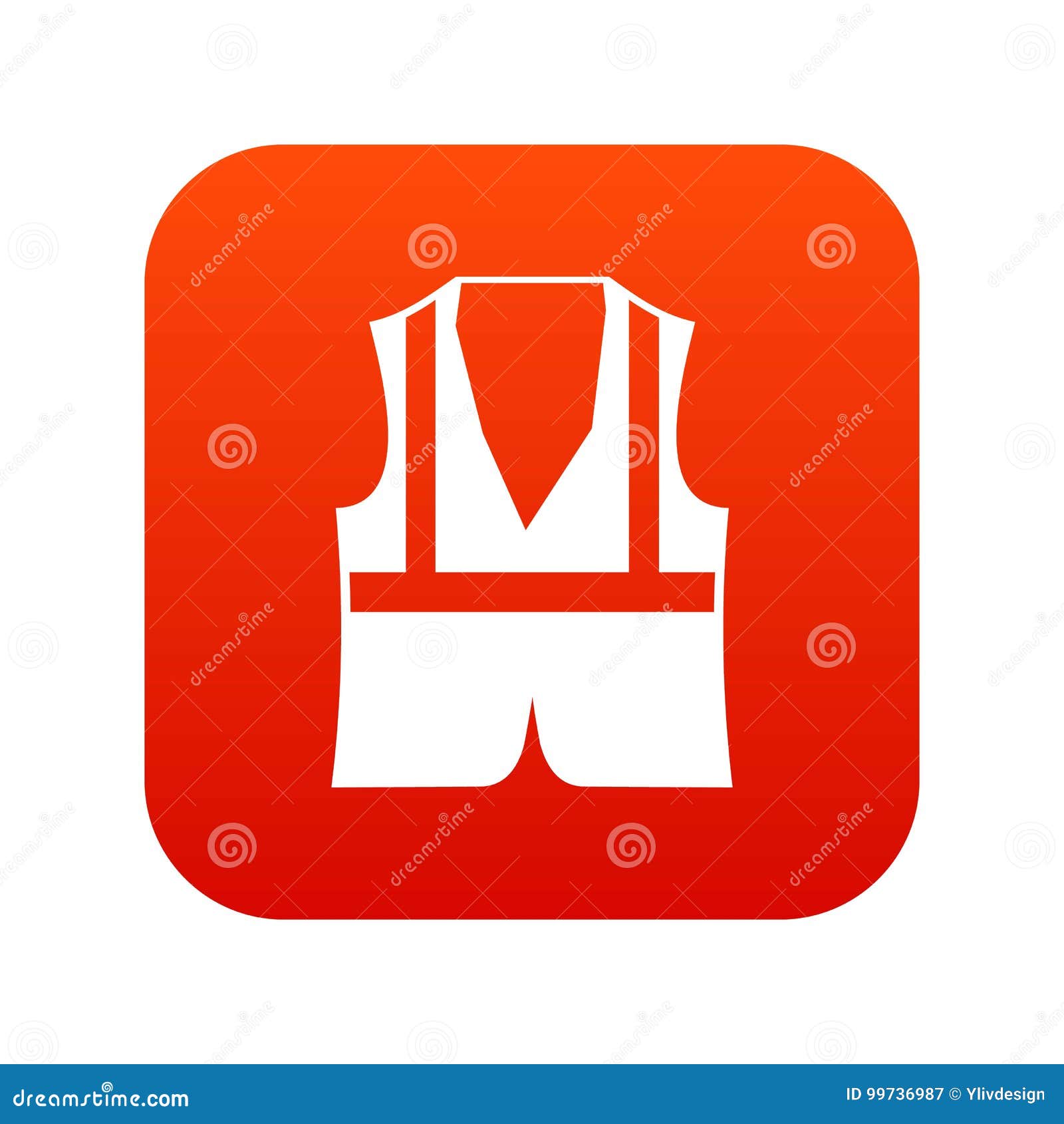Vest icon digital red stock vector. Illustration of isolated - 99736987