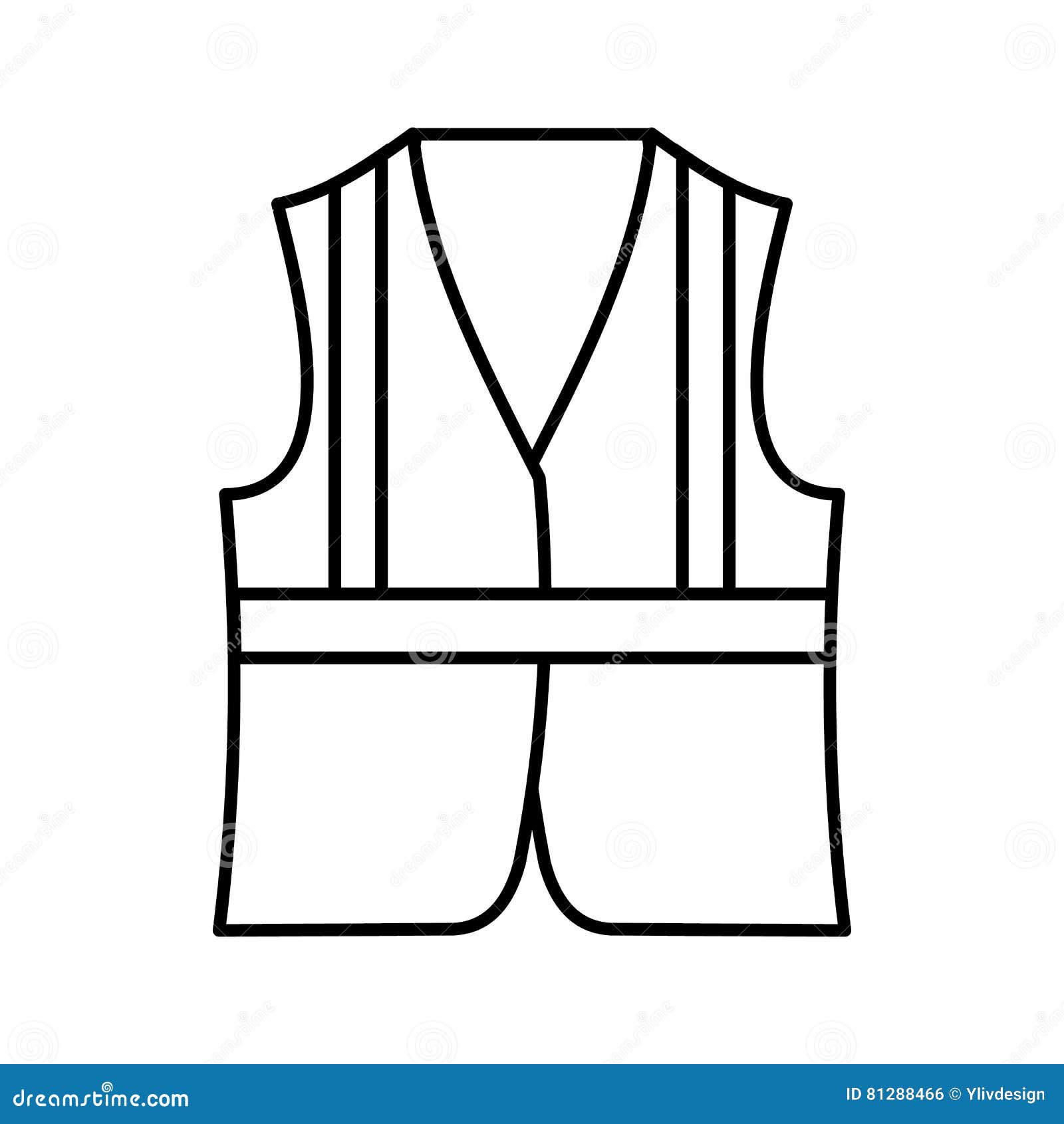 Vest icon, outline style stock vector. Illustration of save - 81288466