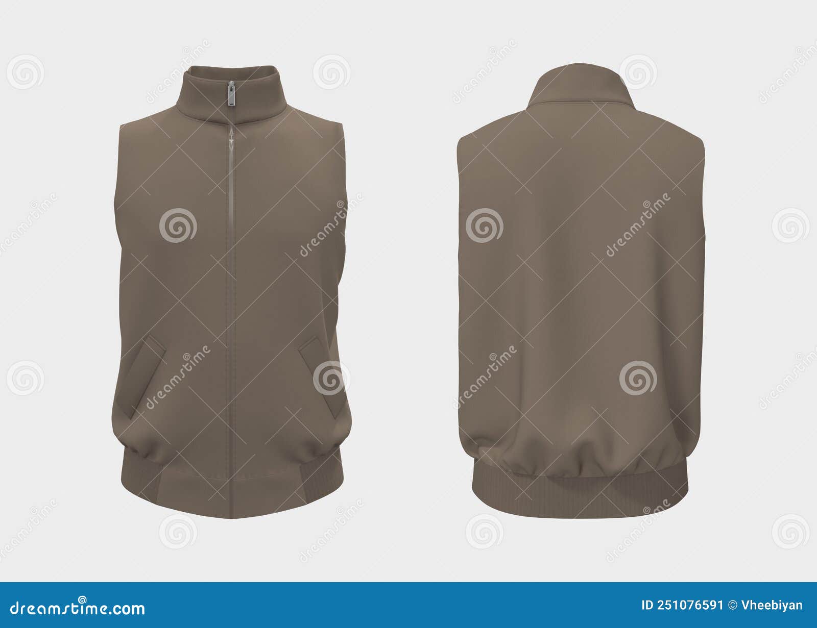 Vest Tracksuit Jacket Mockup Isolated on White Stock Illustration ...