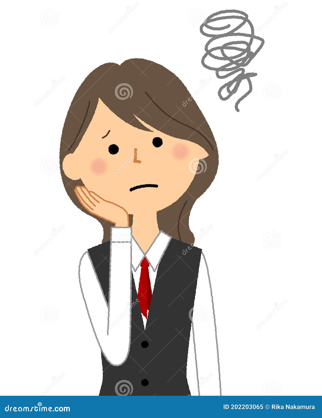Woman in Uniform in Trouble Stock Vector - Illustration of problem ...