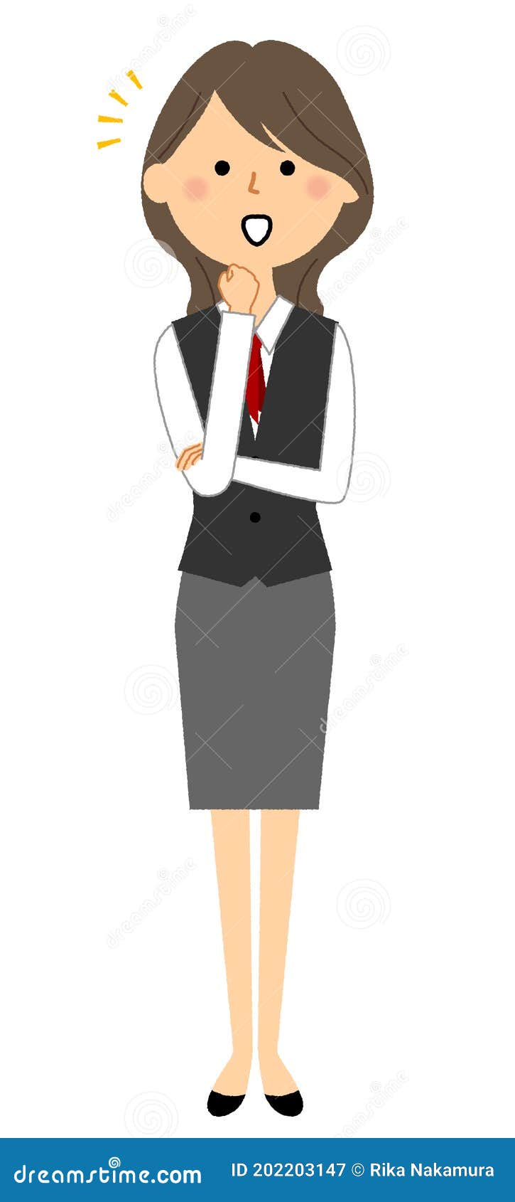 A Woman in Uniform Who Notices Stock Vector - Illustration of energetic ...