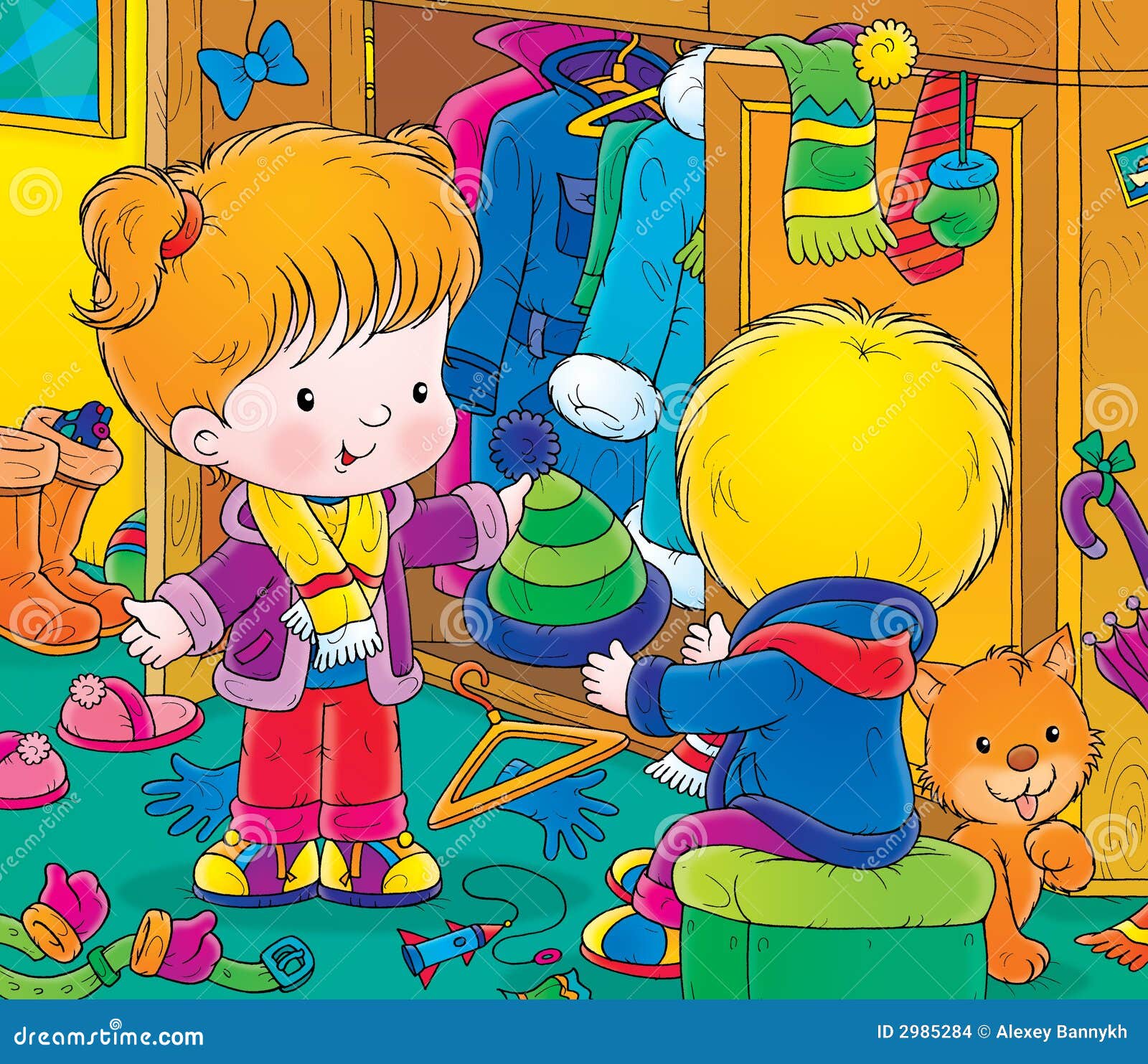 Vestiaire illustration stock. Illustration du enfantin - 2985284