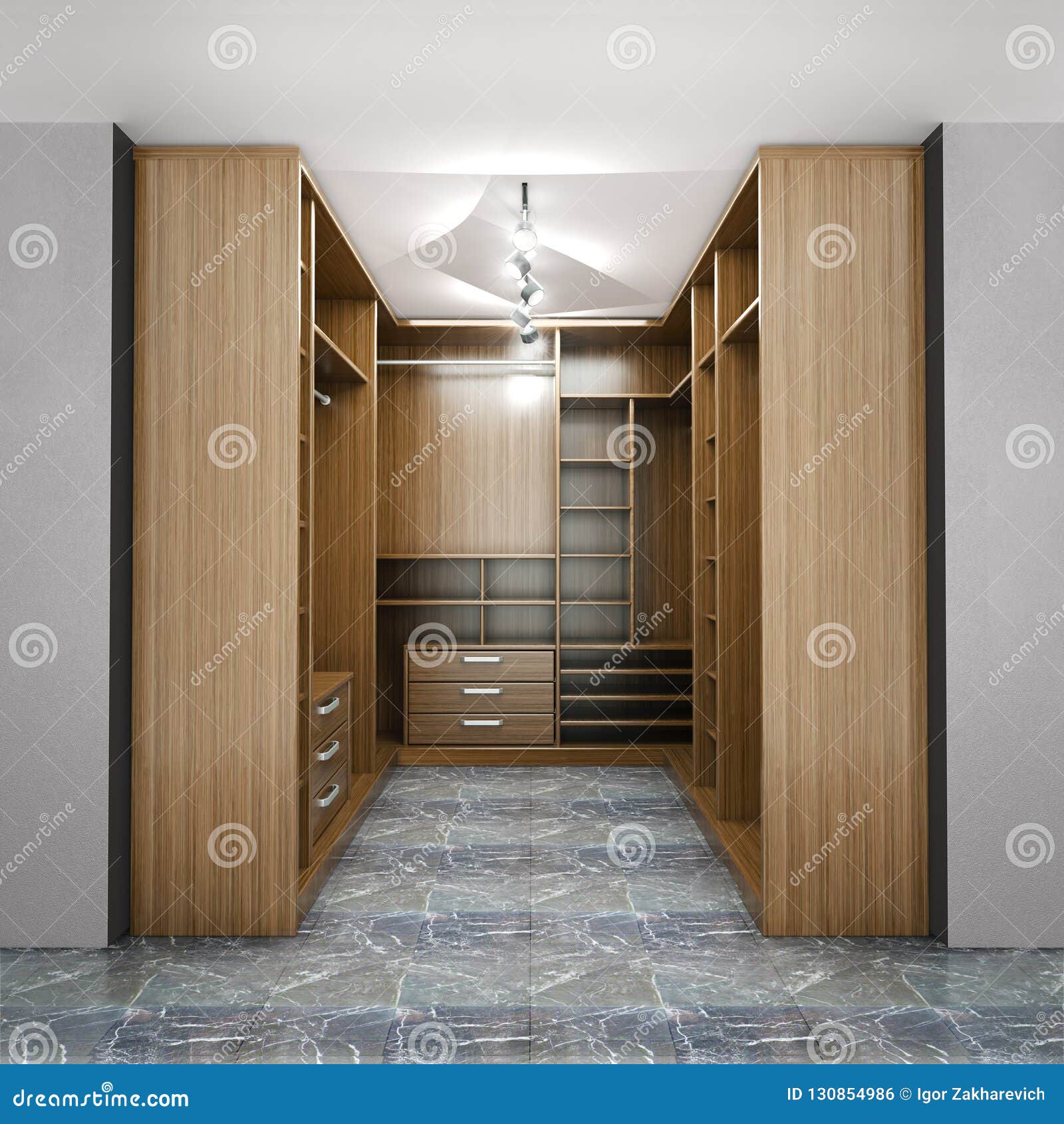 Vestiaire De Luxe Moderne, Garde-robe Photo stock - Image du maison ...