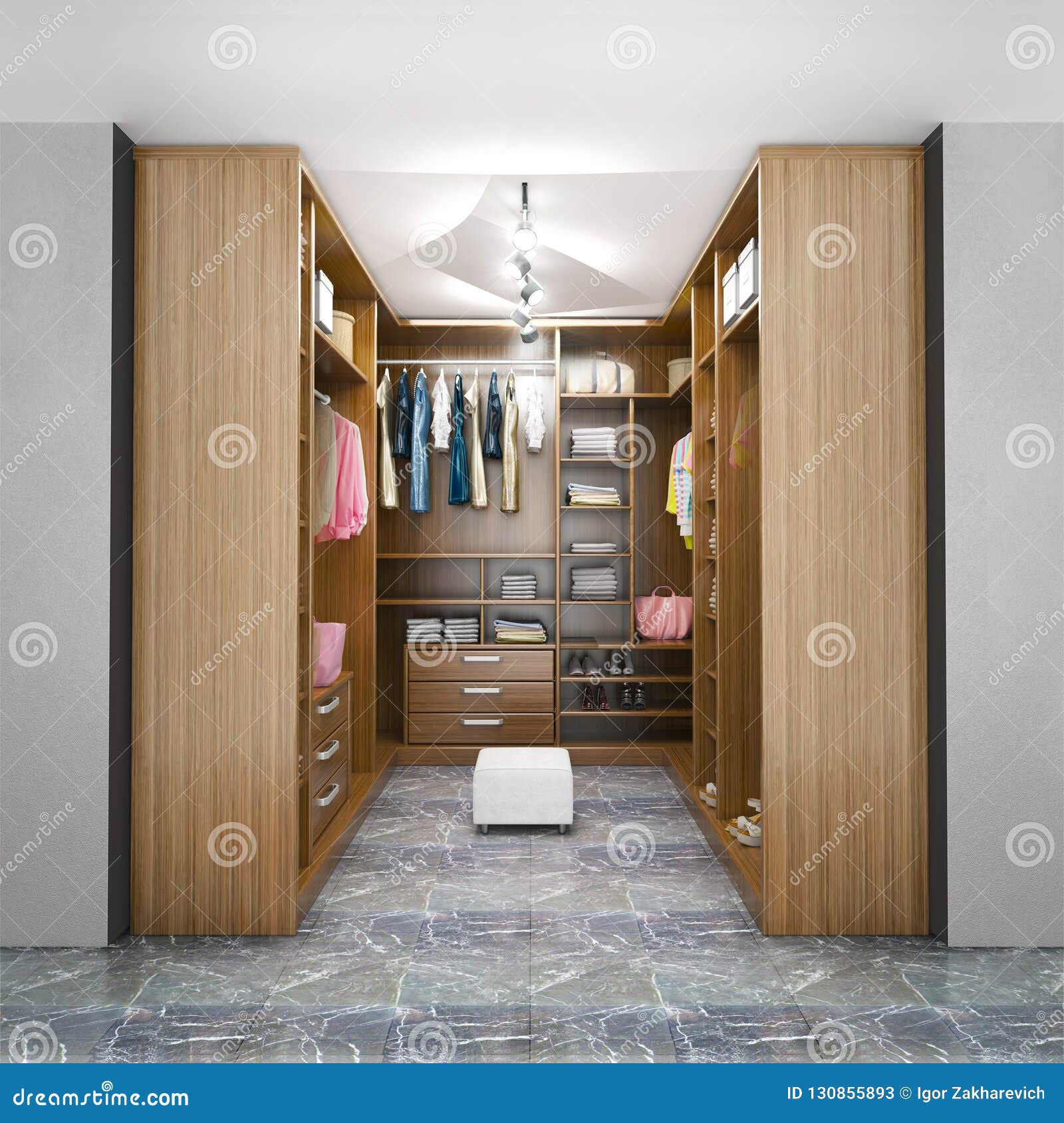 Vestiaire De Luxe Moderne, Garde-robe Illustration Stock - Illustration ...