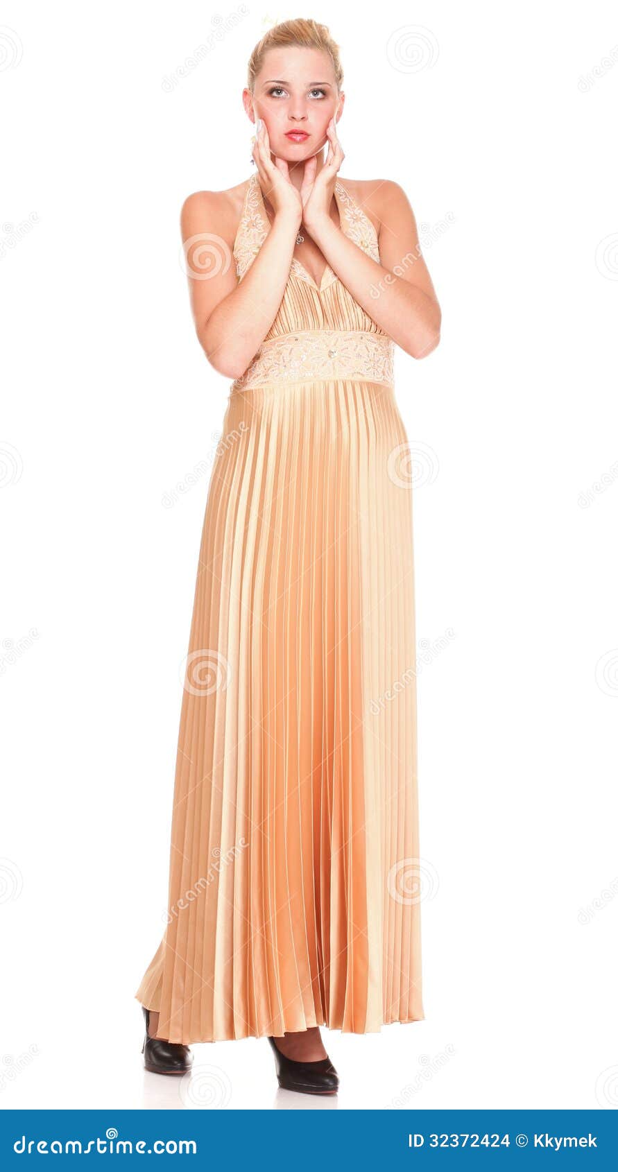 Vestido Louro Do Modelo De Forma Da Mulher Isolado Foto de Stock ...