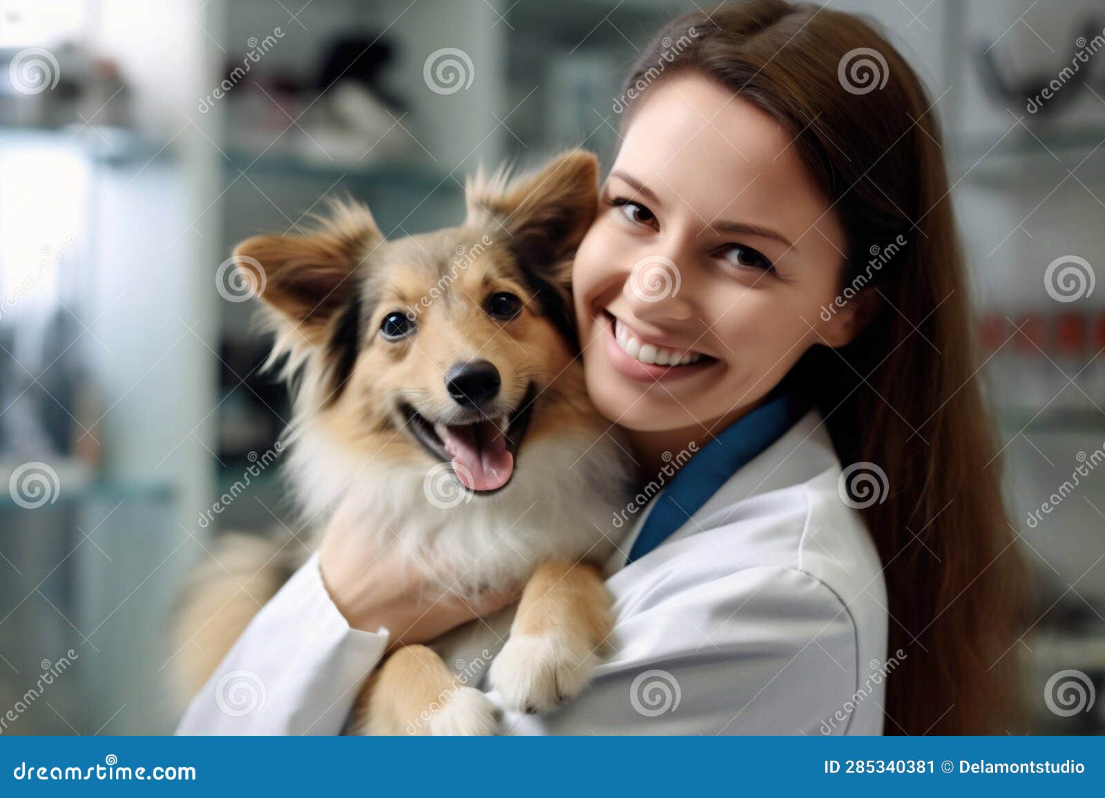Vet_Check_Up_Smiling_Dog1_5 Stock Illustration - Illustration of ...