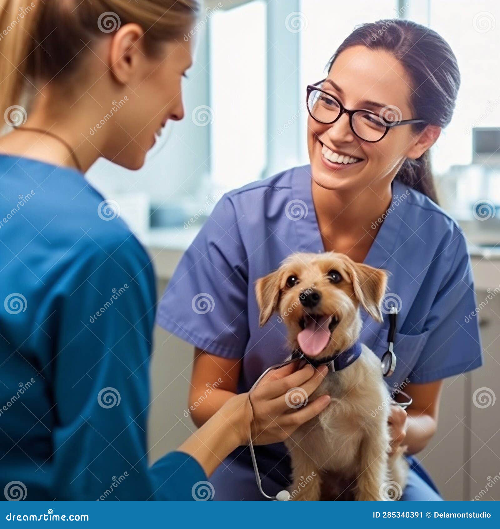 Vet_Check_Up_Smiling_Dog1_8 Stock Illustration - Illustration of bond ...