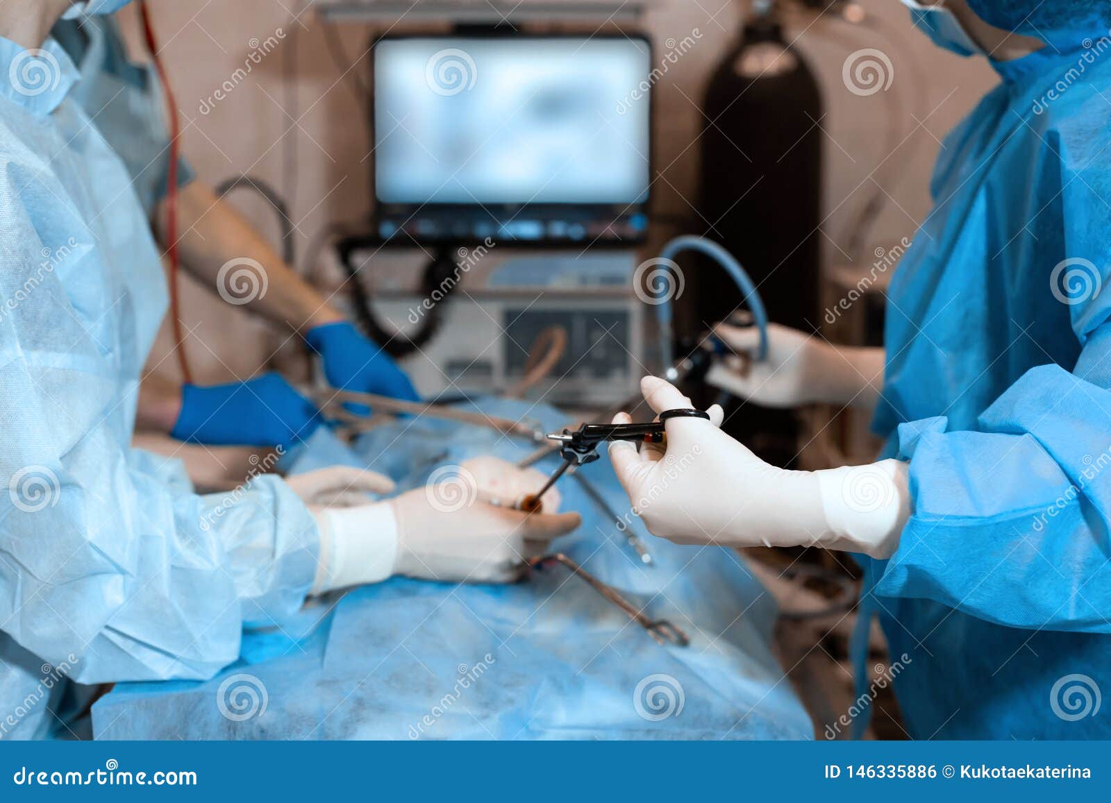 Vet Doing the Operation for Sterilization. the Cat on the Operating ...