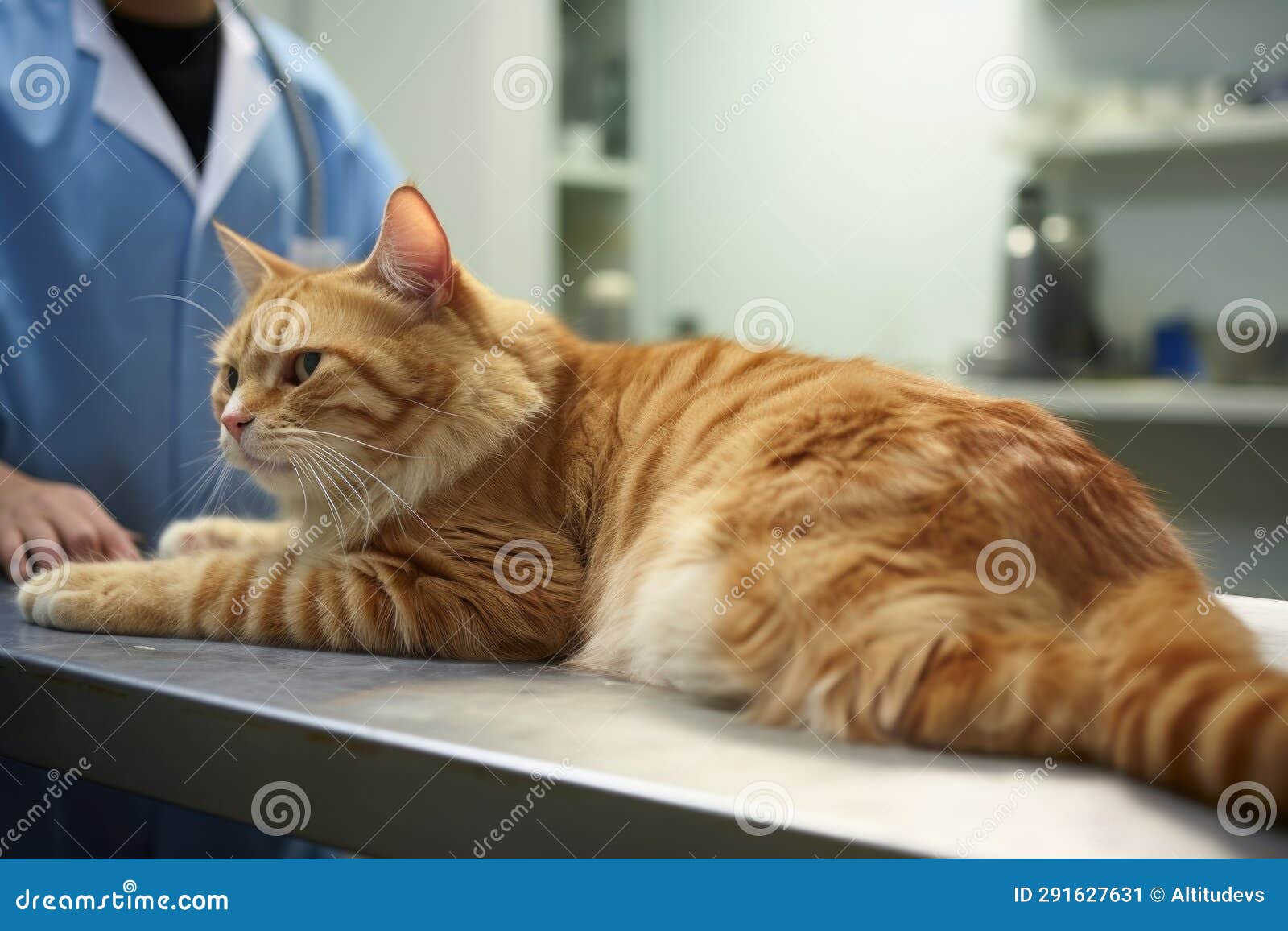 Vet Palpating Cats Back, Examining Its Spine Stock Image - Image of ...