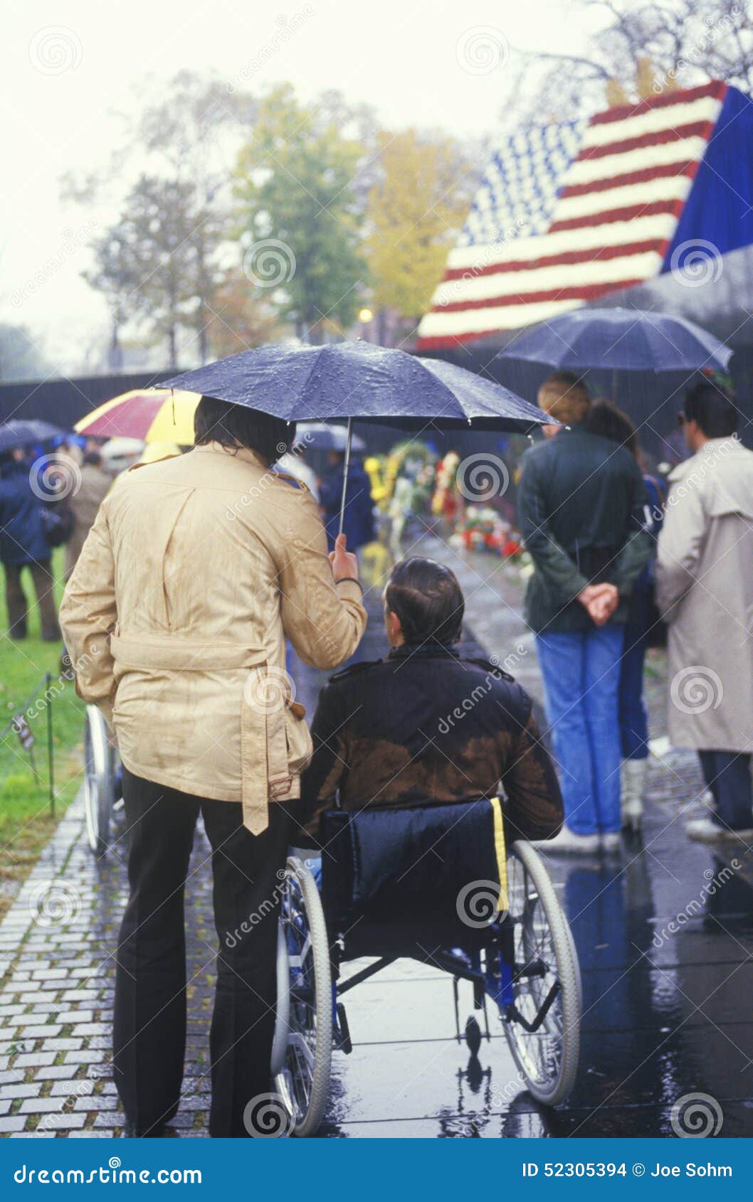 Veteran Im Rollstuhl Vietnam Denkmal Washington D C Redaktionelles