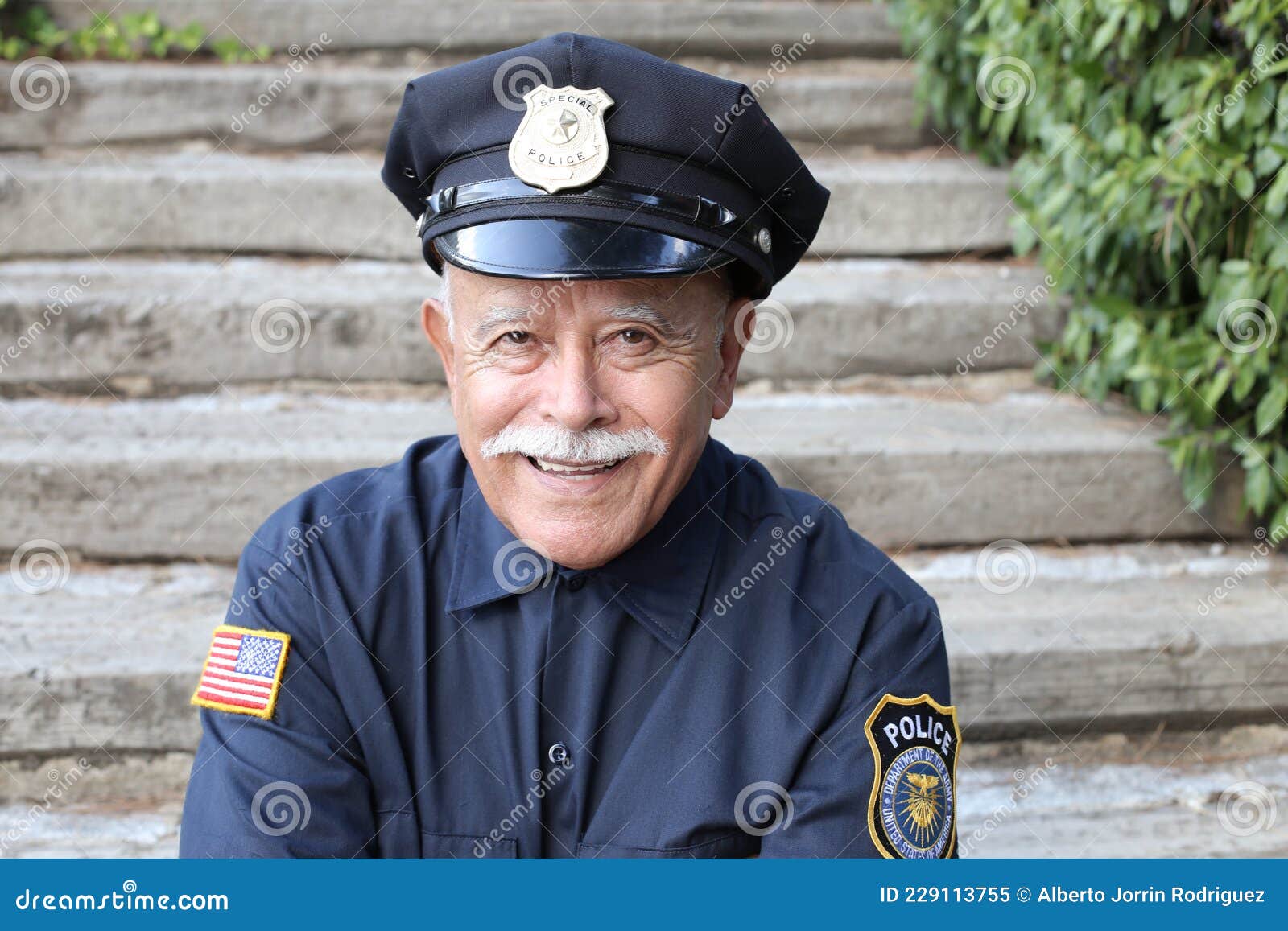 Veteran Police Officer with a Mustache Stock Image - Image of people ...