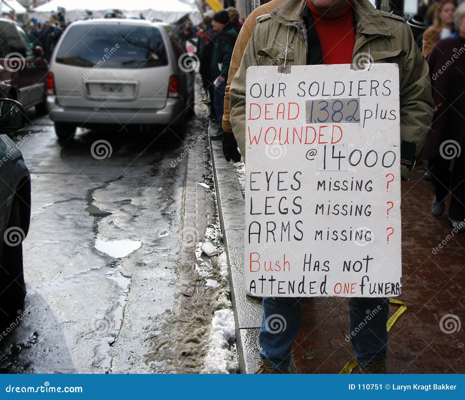 Veteran Soldier Protesting with Sign Stock Image - Image of funeral ...