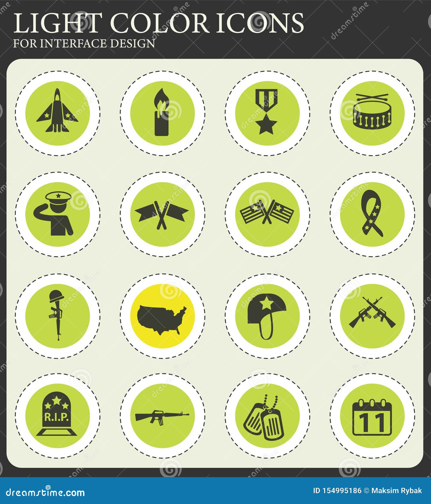 Veterans day icon set stock vector. Illustration of award - 154995186