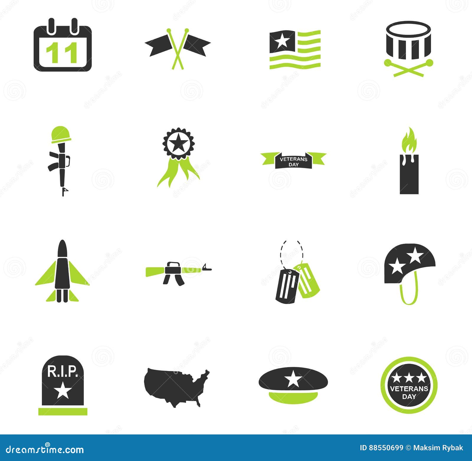Veterans day icon set stock illustration. Illustration of july - 88550699
