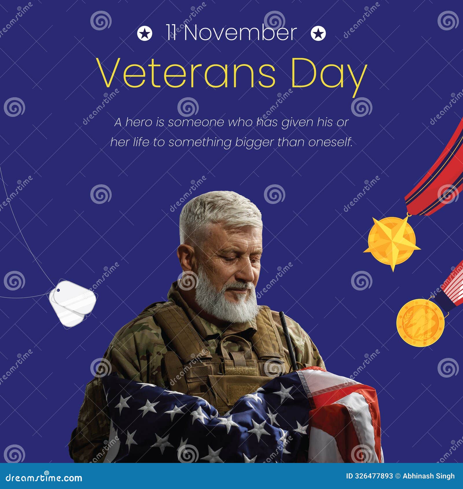 Veterans Day Post Design stock illustration. Illustration of flag ...