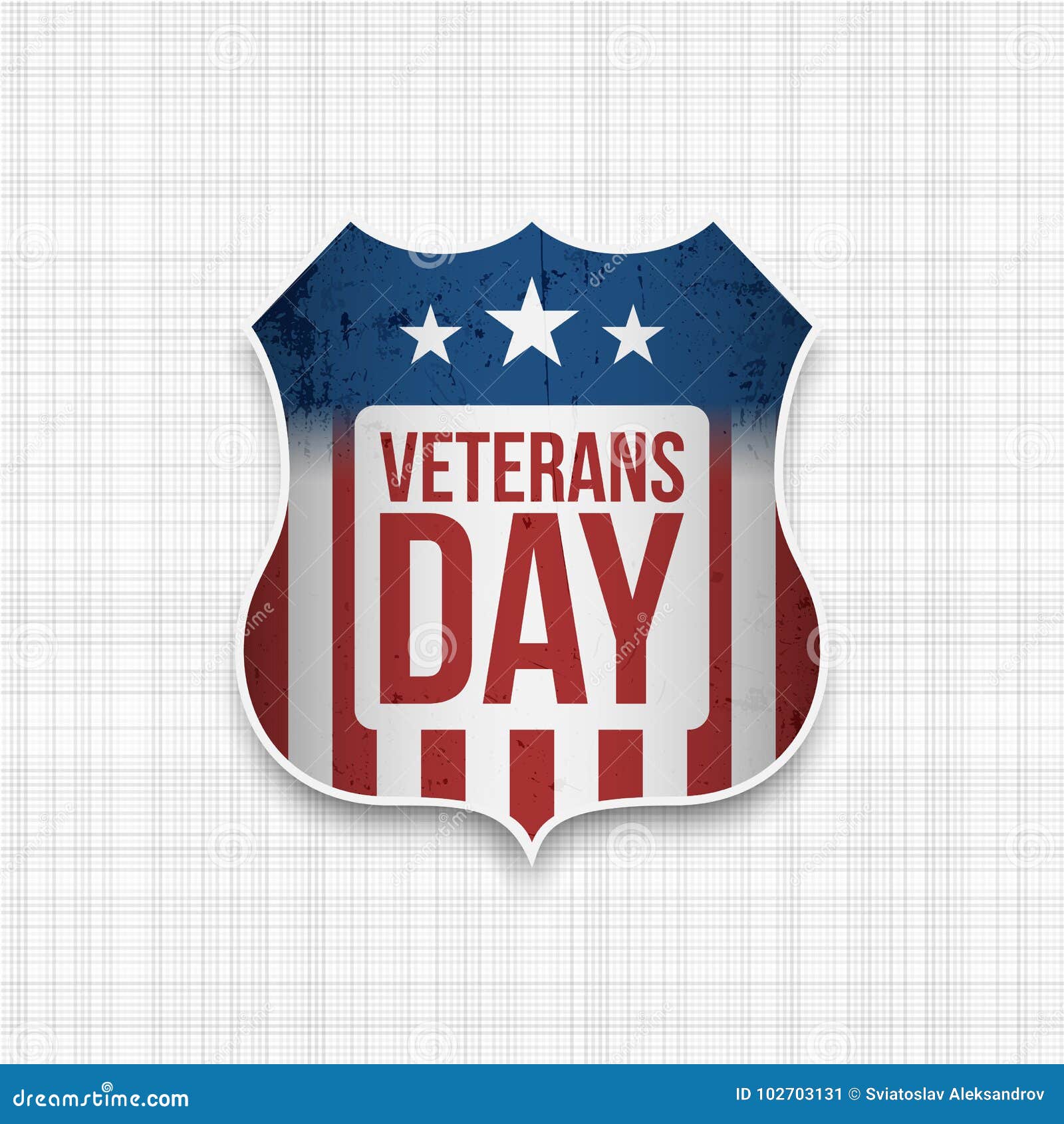 Veterans Day Realistic Greeting Label Stock Vector - Illustration of ...