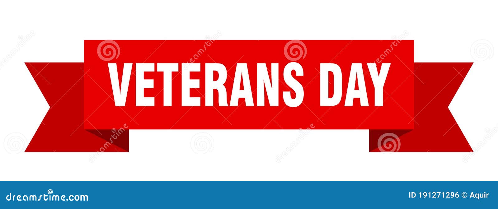 Veterans day ribbon. stock vector. Illustration of white - 191271296