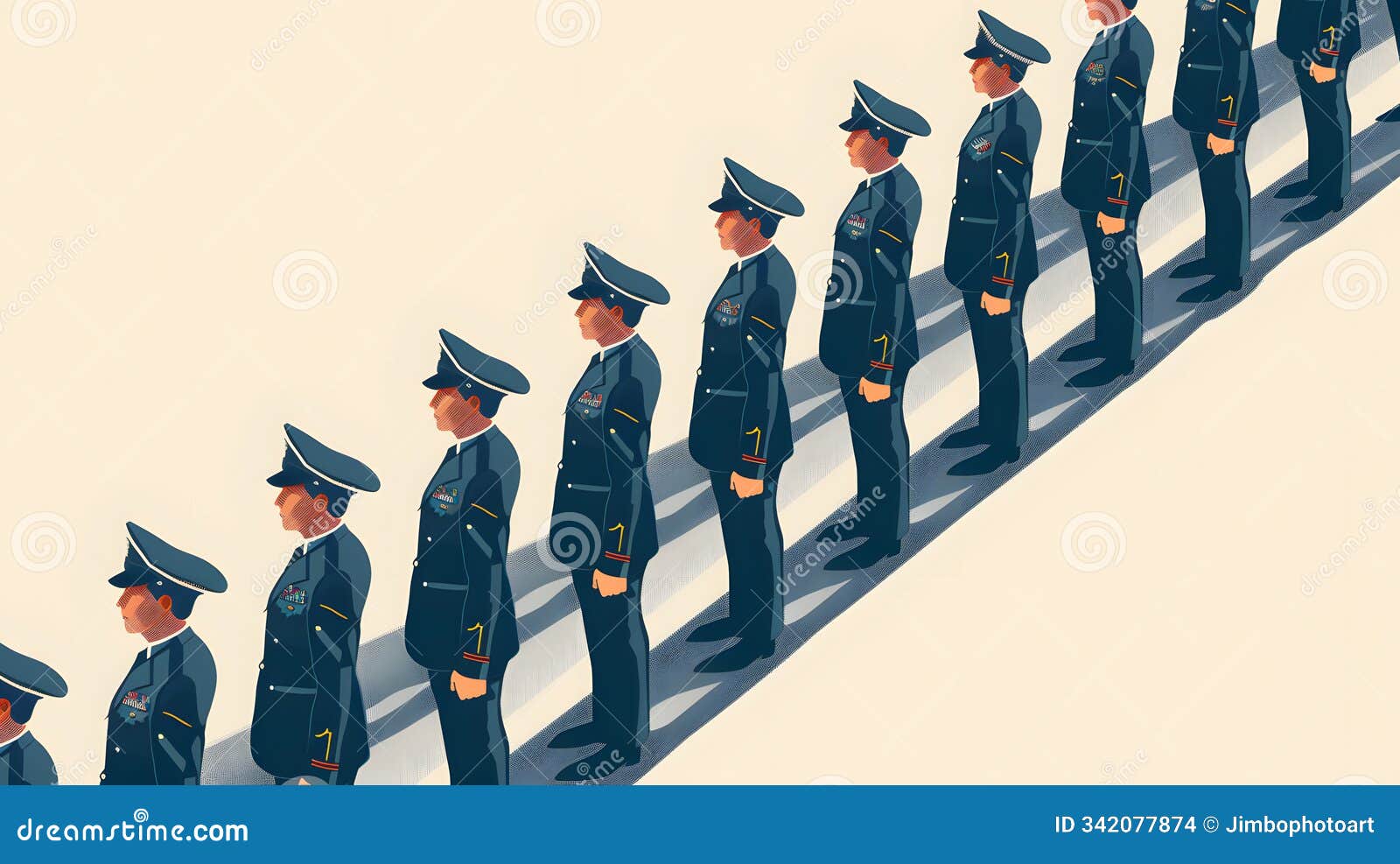 Veterans Honor Guard Standing Stock Illustration - Illustration of ...