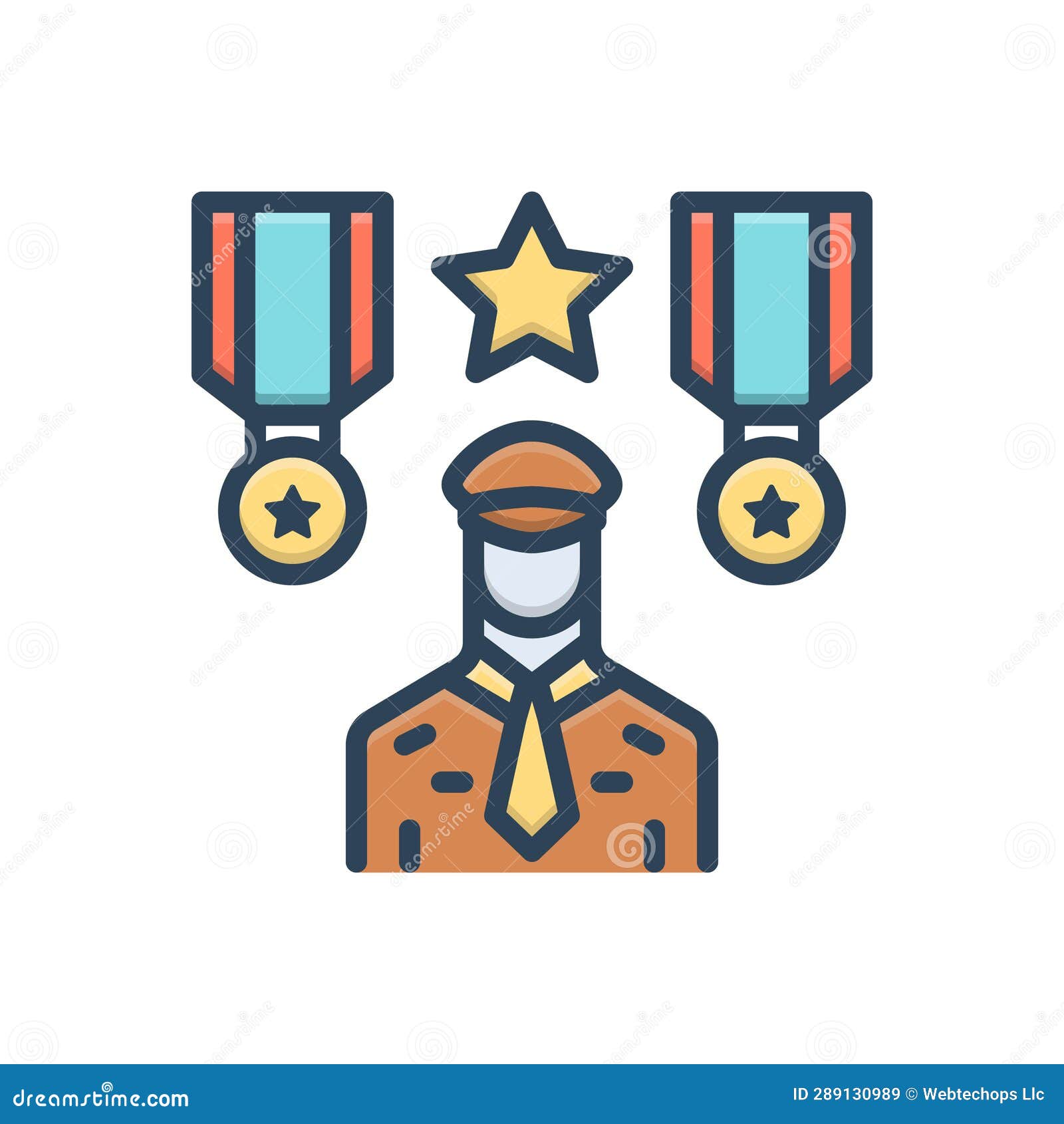 Color Illustration Icon for Veterans, Military and Solider Stock ...