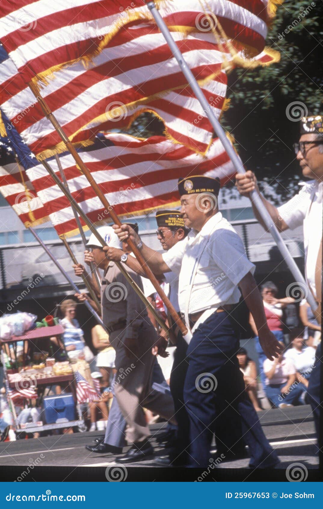 Veterans Marching with American Flag Editorial Stock Photo - Image of ...