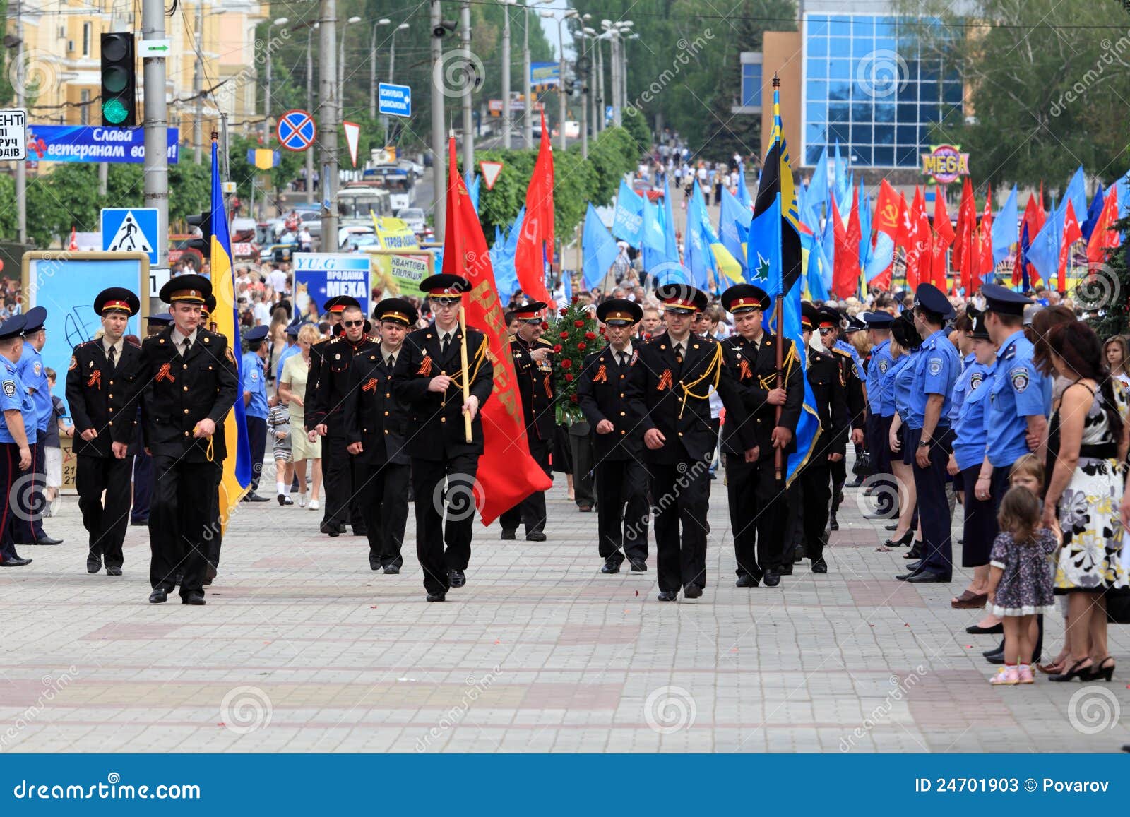 Veterans Parade - MAKEEVKA, UKRAINE Editorial Stock Photo - Image of ...