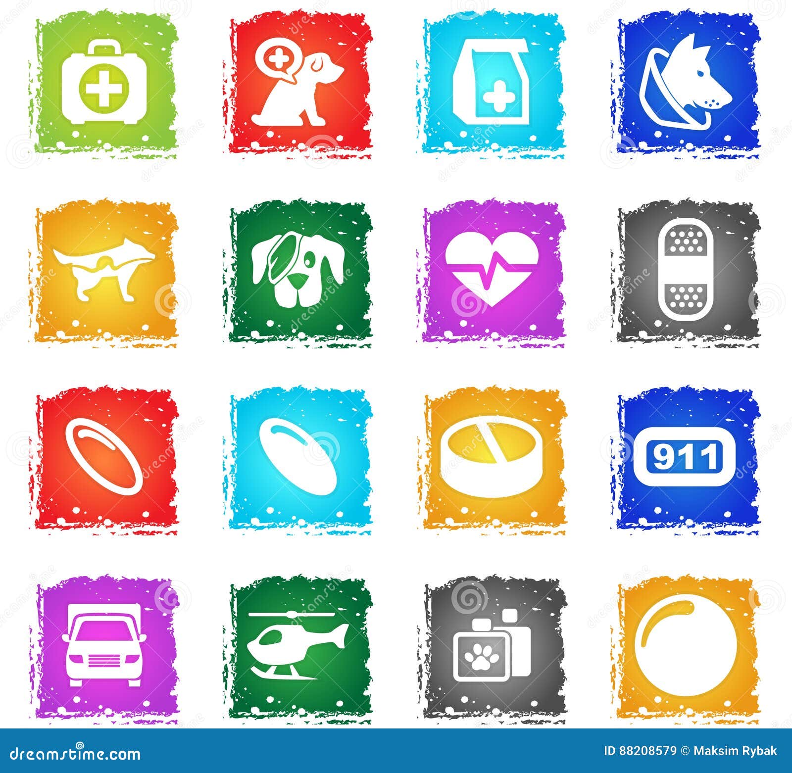 Veterinary clinic icon set stock illustration. Illustration of pulse ...