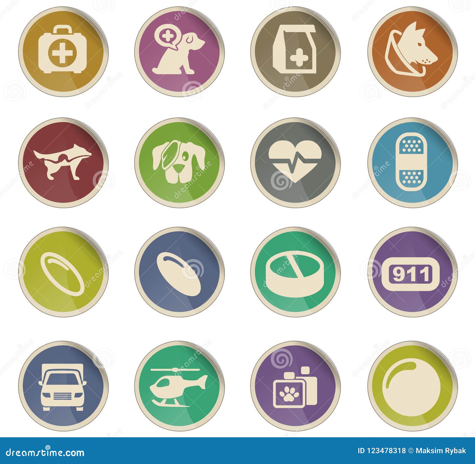 Veterinary clinic icon set stock illustration. Illustration of ...