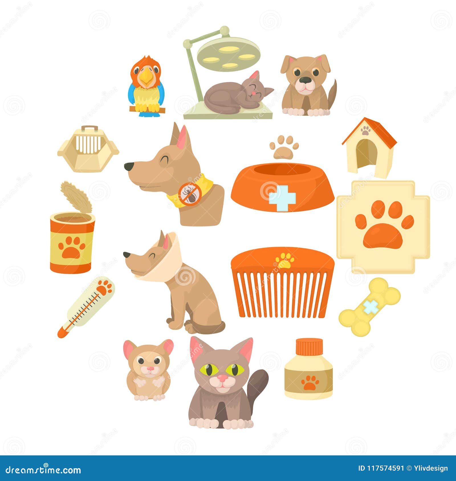 Veterinary Clinic Items Icons Set, Cartoon Style Stock Vector ... Veterinary Clinic Items Icons Set, Cartoon Style Stock Vector ...