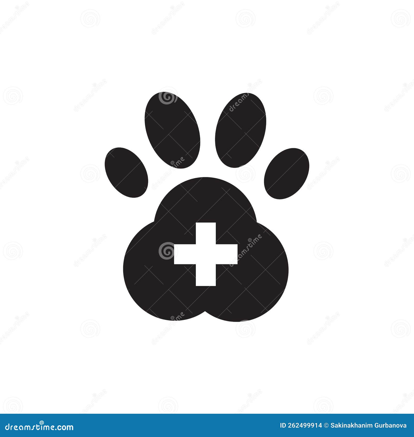 Veterinary Clinic with a Paw Stock Vector - Illustration of flat ...