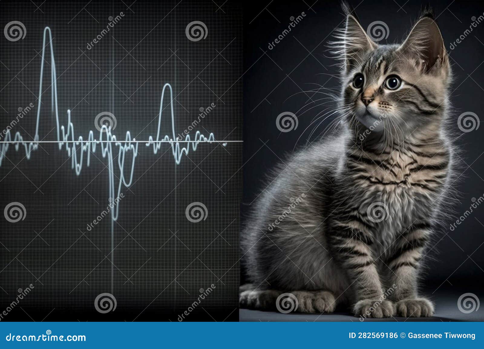 Veterinary Concept ,pulse, Cat S Heartbeat. Generative Ai . Stock ...