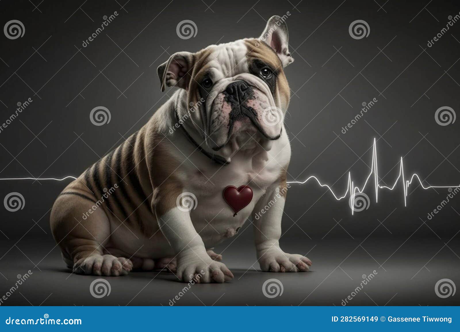 Veterinary Concept ,pulse, Dog S Heartbeat. Generative AI. Stock ...