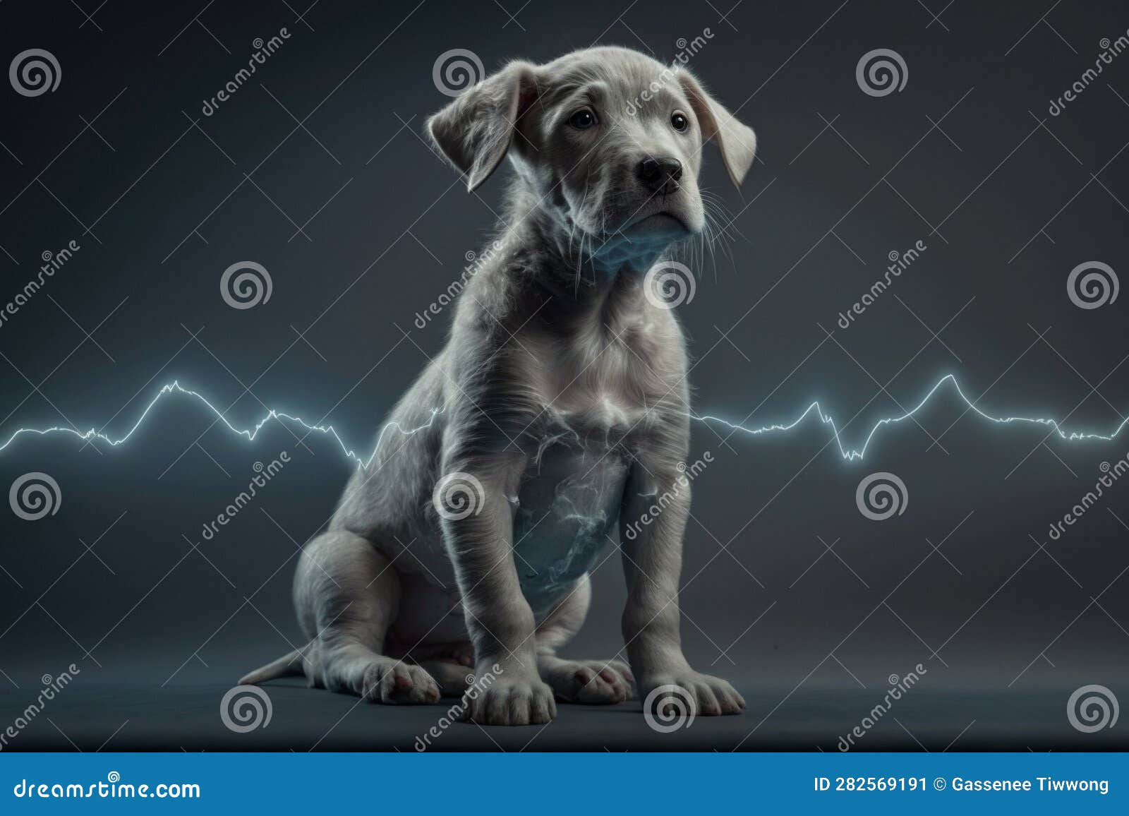 Veterinary Concept ,pulse, Dog S Heartbeat. Generative Ai . Stock ...