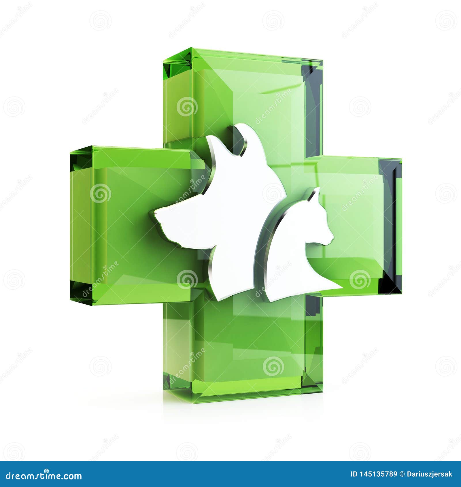 Veterinary Cross, 3D Illustration Stock Illustration - Illustration of ...