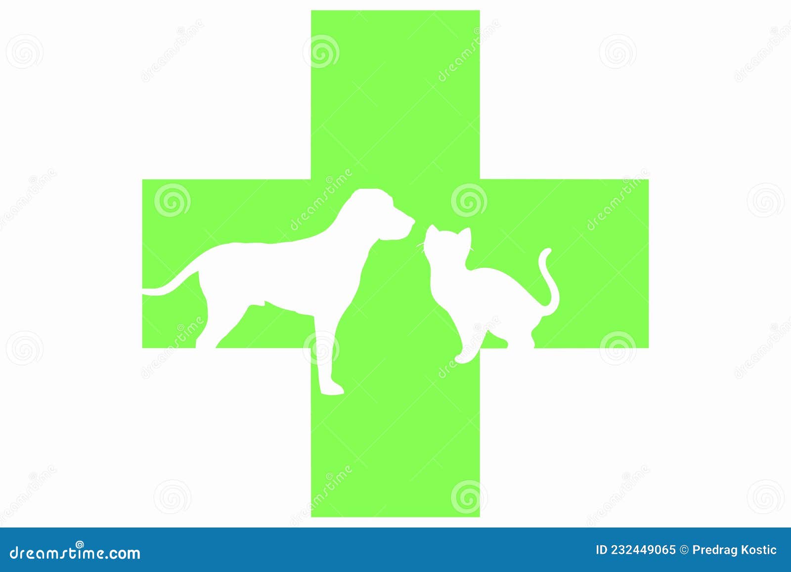 Veterinary Cross With Dog, Dolphin, Rooster And Cat Inside. Logo Klinik ...