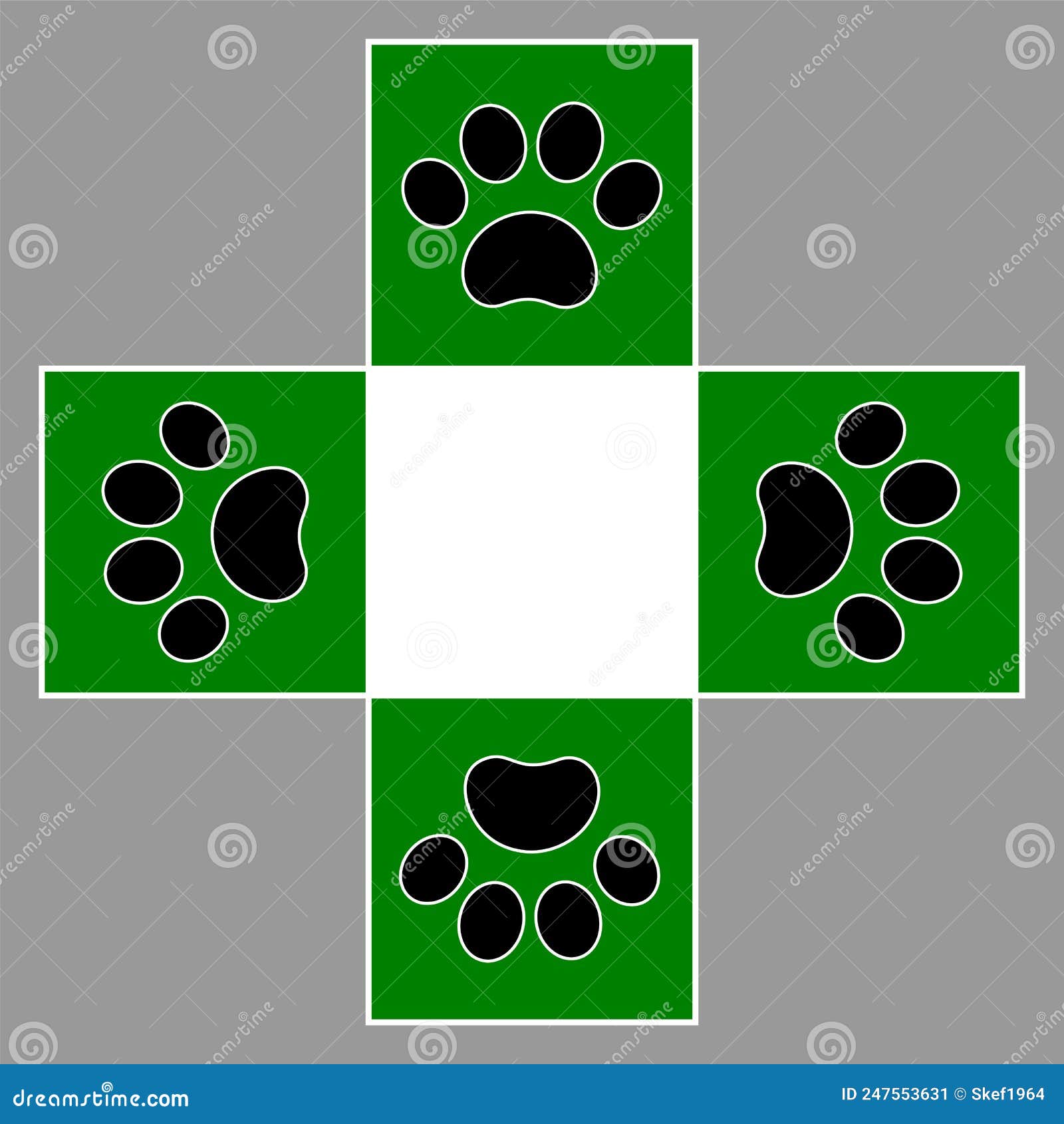 Veterinary Cross with Animal Paws Stock Vector - Illustration of ...