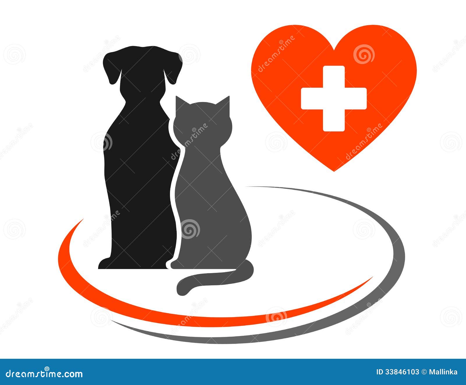 Veterinary icon with heart stock vector. Illustration of service - 33846103