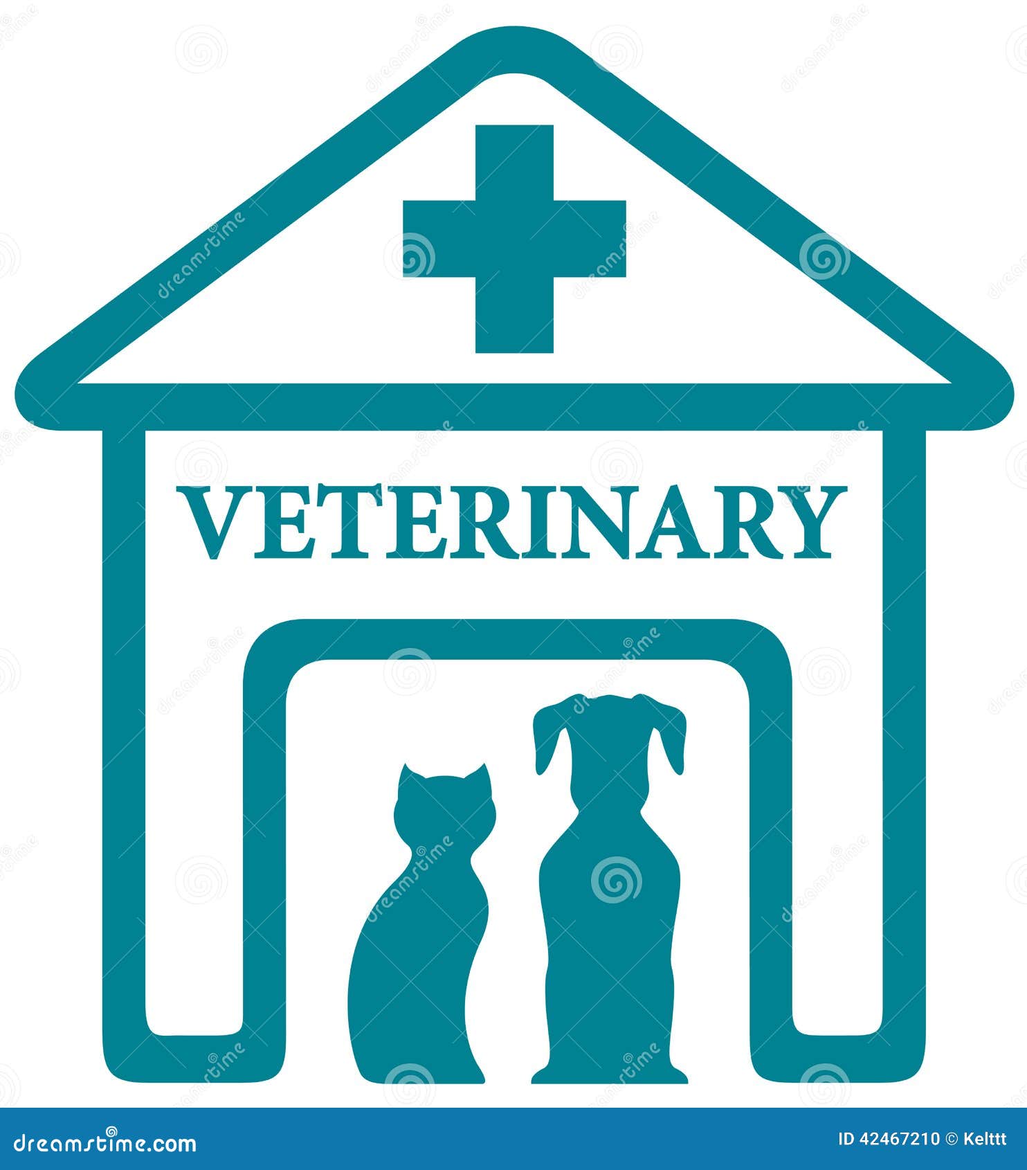 Veterinary Icon with Home and Pets Stock Vector - Illustration of ...