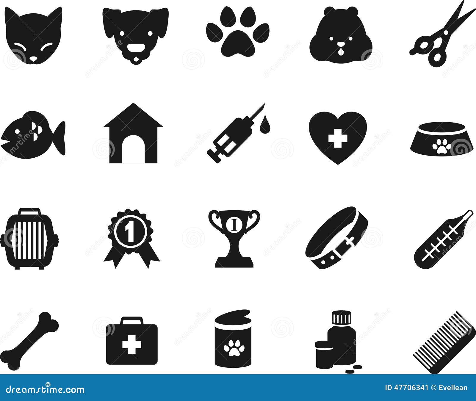Veterinary icons set stock vector. Illustration of house - 47706341